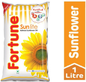 FORTUNE SUNLITE SUNFLOWER REF. 1 LTR POUCH Sunflower Oil Pouch Price in ...