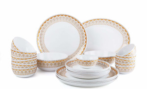 cello Pack of 27 Opalware Divine Dinner Set 27pcs -Victoria Dinner Set ...