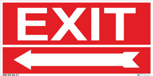 Safety World Left Side Exit - 12" X 6" Emergency Sign Price in India ...