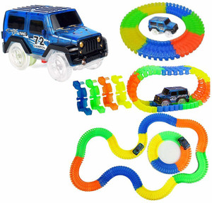 N2J2 SHOP Magic Tracks Race Bend Flex and Glow Tracks 220 Pieces 1Car ...