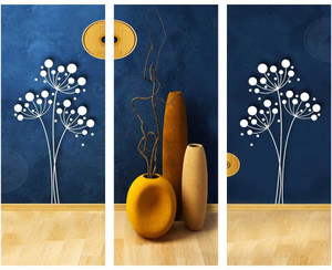Modern flower art 3 piece MDF Poster Paper Print - Floral & Botanical ...