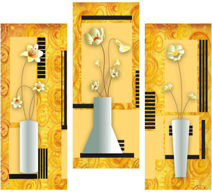 Yellow flowers 3 piece MDF Poster Paper Print - Floral & Botanical ...