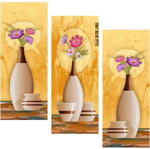Floral art three piece MDF Poster Paper Print - Floral & Botanical ...