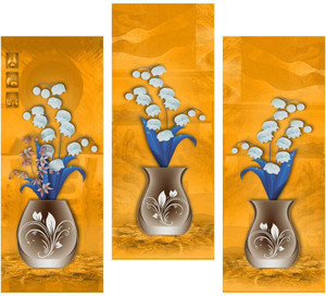 Floral art three piece MDF Poster Paper Print - Floral & Botanical ...