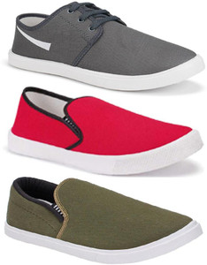 SHOEFLY Combo Pack of 3 Casual Loafer Sneakers Shoes Canvas Shoes For ...