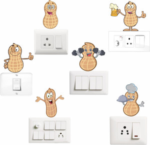 Sticker Hub 11 cm Switch Panel Stickers Wall Sticker Set of 6 Self ...