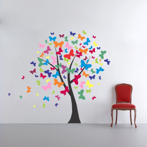 Wall Studio 91 cm Butterfly tree s (91Cm X 100Cm) Self Adhesive Sticker ...