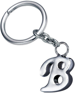 MISMIL Alphabet Letter B Metal Keychain Keyring Silver B Key Chain ...
