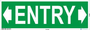 Safety World Entry - Right & Left Side Arrow - 12" X 4" Emergency Sign ...