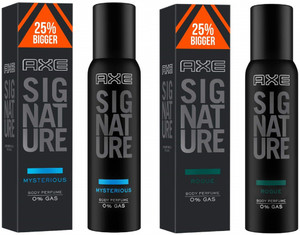 AXE Signature Mysterious and Rogue 0% Gas Body Perfume 154ml Each (Pack ...