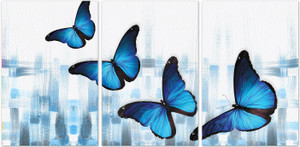 BeautifuL Butterfly 3 Piece MDF Painting Paper Print - Art & Paintings ...
