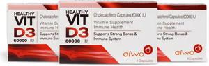 Aiwo Vitamin D3 60000 IU ULTRA STRENGTH Pack of 3 Price in India - Buy ...