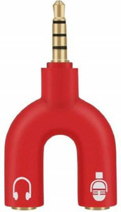 TECHGEAR Red 3.5mm Male to Dual Female Stereo Audio Headset Splitter ...