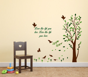 Wallzone 100 cm Tree With Quotes Removable Sticker Price in India - Buy ...