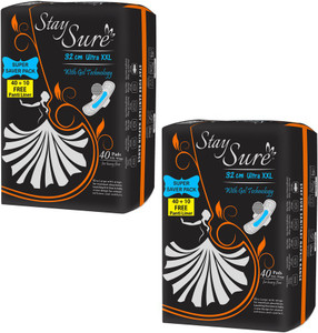 Staysure STAY SURE ULTRA 40 PADS + 10 PANTYLINERS FREE Sanitary Pad ...