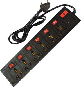 Black Apple 6+6 Socket Extension board | 6 Amp| Fuse | Individual ...
