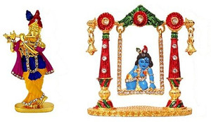 9facts Set of 2 Lord Krishna Idol Krishan statue Showpiece& Lord ...