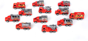 Aarushi Fire Fighter Pull Back Toy Car Set, Pack of 12 Piece - Fire ...