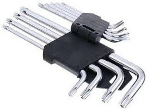 Inditrust 9-Pieces Torx/Star Allen Key Set with Hole (T10 - T50) Allen ...