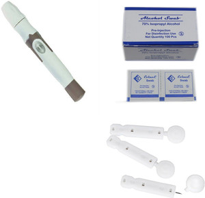 Evince Ultra Fine painless Flat Lancet pack of 100 with 100 alcohol ...