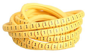 RIVER FOX LAN Cable 5 m 0 to 9 Numbers Yellow Flexible PVC Cable Marker ...