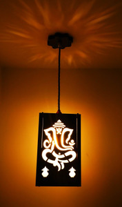 US DZIRE ™ 421 Ganpati Hanging lamp (Golden Bulb) Antique Wooden ...