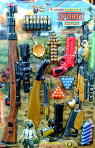 TOYZGANG PUBG Play Gun Set with Sniper (with 8X Scope), Assault Rifle ...