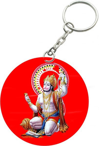 Gautamee Lord Hanuman ji Printed Round Shaped God Hanuman Key Chain ...