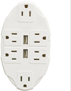 LaCasa 6 Way Outlets Power Strip With 2 Smart Ports Surge Protector 15 ...