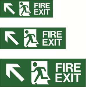 SUFALAM Fire Exit Left Corner Up side direction With Sign Retro Print ...