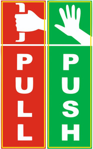 DECOR Production 25.4 cm Self Adhesive Push and Pull Sign Stickers ...