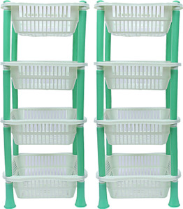 KITCHEN KART Fruits/Vegetables Kitchen Rack Plastic Plastic 2 Pieces 4 ...