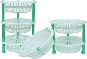 KITCHEN KART Fruits/Vegetables Kitchen Rack Plastic Plastic 2 Pieces 3 ...