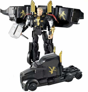 Three Mask The Avengers Thor Transformer Robot Car For Kids - Black ...
