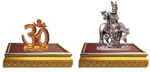 9facts Set of 2 with wooden base Lord Shiva Symbol OM Sign Idol & God ...