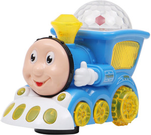 VRUX Musical Train Engine Toy with LED 3D Light and Sound for Baby ...