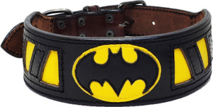 ZIIZO Genuine Leather Batman Dog Collar Medium Dog Everyday Collar ...