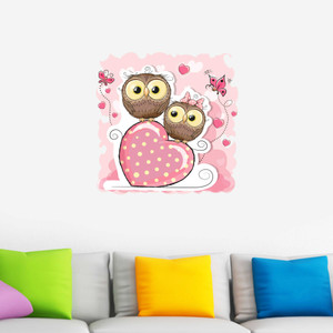 Impression Wall 56 cm Owls and Hearts Wall Sticker Self Adhesive ...