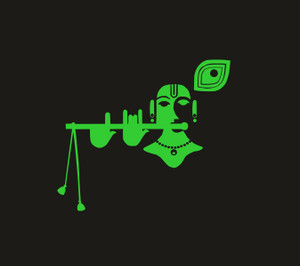DreamKraft 32 cm Glow in Dark Radium Flute Krishna Wall Sticker Glow in ...