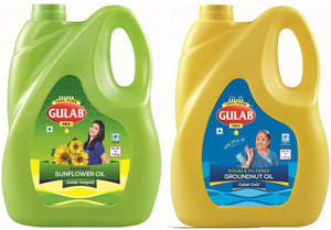 gulab oils 5L FILTERED GROUND NUT + 5L REFINED Sunflower Oil Can Price ...