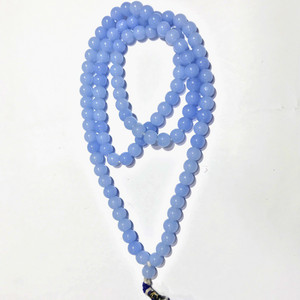 Naeva Genuine and natural Sky Blue Hakik Akik (agate) mala Lab tested ...