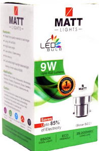 Matt lights 9 W Basic Standard B22 LED Bulb Price in India - Buy Matt ...