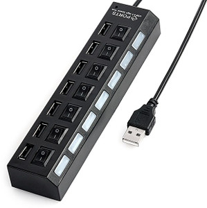 TECHGEAR USB 2.0 HUB 7 Port USB HUB Power Dispatcher Adapter USB 2.0 ...