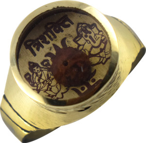 Original Stone Ashtdhatu Ring/Rudraksha Ring Laxmi Ganesh Trisakti Ring ...