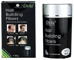 DeXe Hair Thickening And Building Hair Fiber Black Color (22 g) Pack Of ...