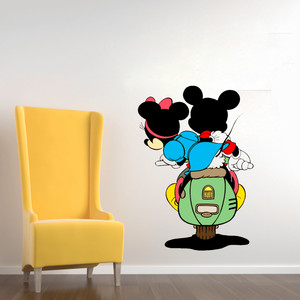 Impression Wall 48 cm Mickey Mouse Run the Scoocter Self Adhesive ...