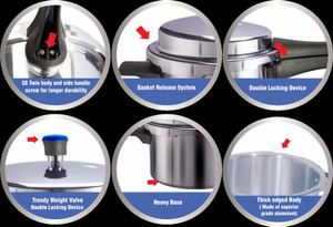 Nandi Without Induction Base 7.5 L Outer Lid Pressure Cooker Price in ...