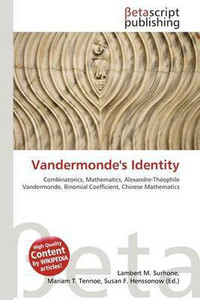 Vandermonde's Identity: Buy Vandermonde's Identity by unknown at Low ...