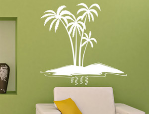 INDIA WALL STICKER 62 cm India Beach Coconut Tree Wall Decal & Sticker ...