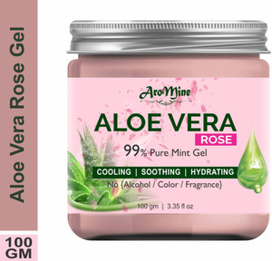AroMine Natural Rose Aloe Vera Gel Green Soothing, Cooling ...